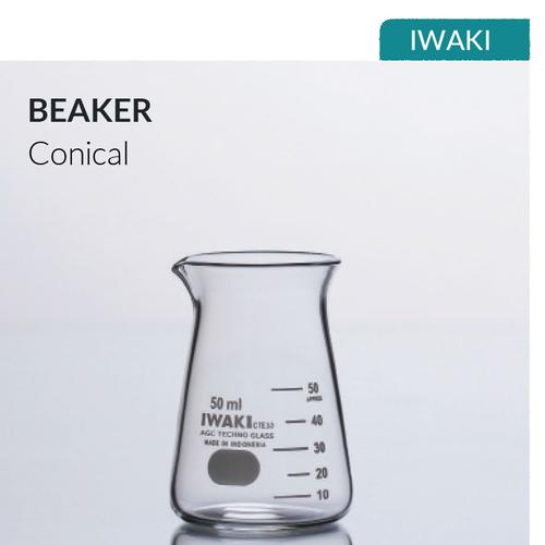 Jual BEAKER GLASS 500mL CONICAL Ø97x H150mn Gelas Kimia ID IWAKI - Kab ...