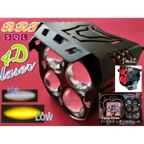 Promo LAMPU TEMBAK LED LASER SQL 4D DEVIL EYE DEMON D4 BRT BILED ...