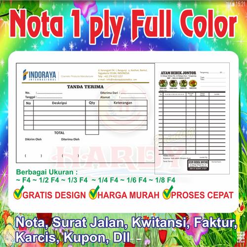 Jual Nota custom 1 ply 1 rim - Kota Tangerang - Hardy Printing | Tokopedia