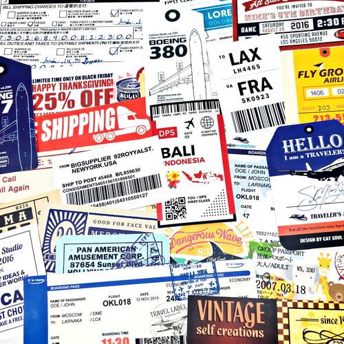 Promo Sticker Koper 1 Set 40 Pcs Motif Traveling Boarding Tiket Retro ...