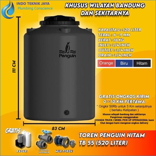 Jual TOREN TANGKI AIR - PENGUIN - TB55 - 520 LITER - HITAM - Kota ...