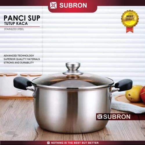 Jual SUBRON Panci Sup 24 cm Stainless TEBAL tutup kaca - Kota Tangerang ...