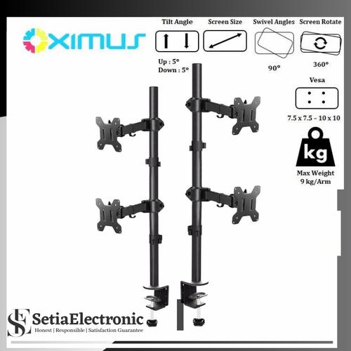 Jual Single Stand Bracket Dual Monitor 13 - 27 Inch, Dual Stack Monitor ...