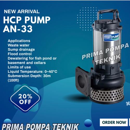 Jual Pompa celup air limbah 3" 3Hp 3Phase Pompa HCP AN-33 3Hp 380V non ...