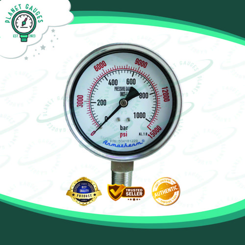 Jual ARMATHERM Pressure Gauge BT 1/2" SUS Dia. 100mm (1000bar) - Kota ...