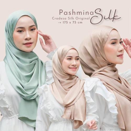 Jual Jilbab Hijab Kerudung Pashmina Shawl Cradenza Silk Pasmina Satin Murah - SageGreen - Kota ...