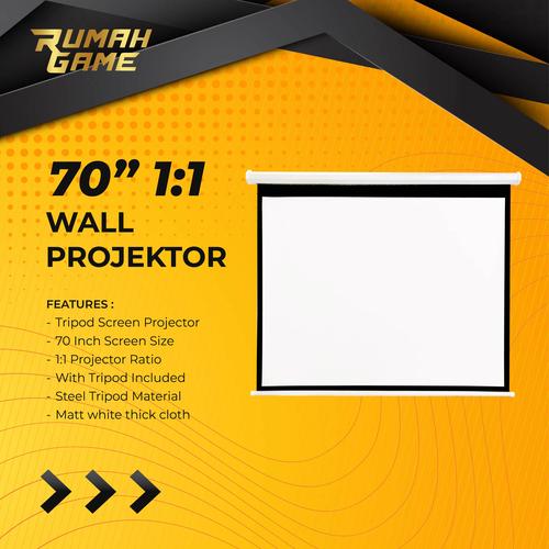 Jual Wall Screen Projector 70" Motorized Layar Proyektor Dinding 70 ...