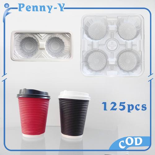 Jual 125pcs Drink Tray Take Away Tatakan Gelas Minuman Cup Tray Holder ...