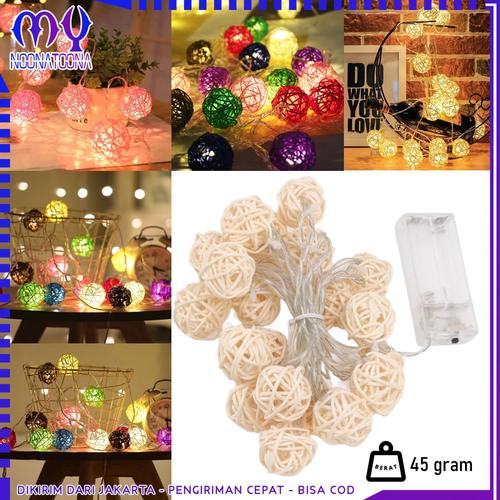 Promo Lampu Tumblr LED Bentuk Bola Rotan Uk. 2Mtr Tali String Lampu ...