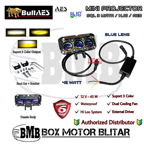 Jual SQL 3 Mata Blue Lens AES Led HJG Bullaes 45 W Putih Kuning Laser ...