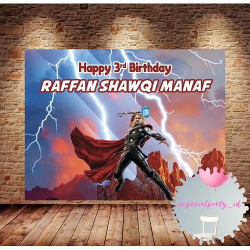 Jual Custom Backdrop Banner Spanduk Happy Birthday Thor Avengers ...