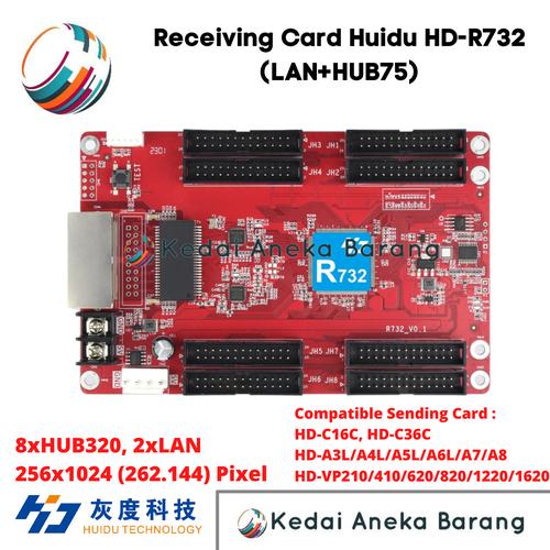 Jual Controller Huidu HD-R732 HD R732 Receiving Card RC Videotron 8 ...