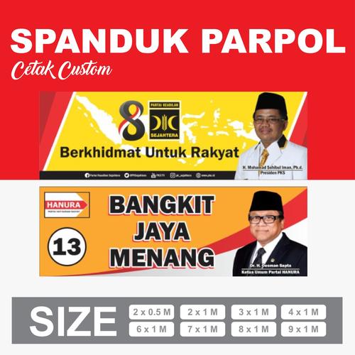 Jual CETAK SPANDUK PARTAI | FC 280 GSM | CUSTOM - 2 x 0,5M - Kota ...