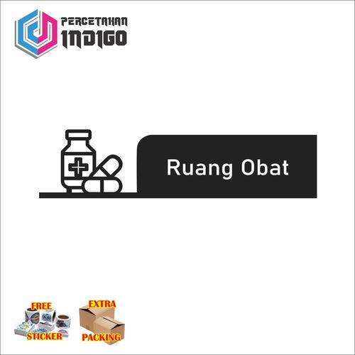 Jual sign papan akrilik acrylic hitam ruang obat - Kab. Bekasi ...