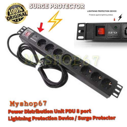 Jual PDU Power Distribution Unit 8 Port SPD Surge Protection / PDU ...