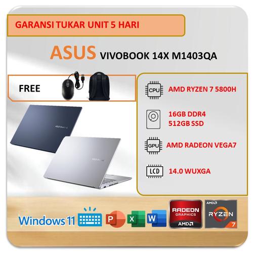 Jual ASUS VIVOBOOK 14X M1403QA RYZEN 7 5800H 16GB 512SSD Windows 11 ...