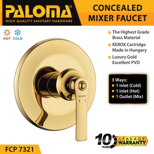 Jual FCP 7321 GOLD PALOMA KERAN SHOWER MIXER TANAM DINDING AIR PANAS ...