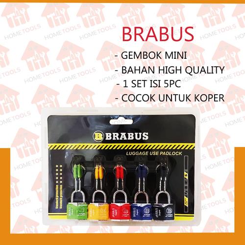 Jual Gembok Set Mini Isi 5 Pcs BRABUS Gembok Koper Warna 2 Anak Kunci ...