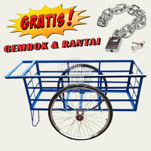 Jual Gerobak Barang Dorong Rangka Besi Serbaguna 2 Roda Velg Becak - P ...