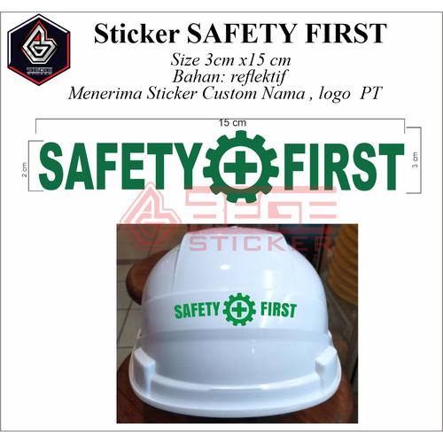 Jual Cuttig Sticker SAFETY FIRST Panjang 5 cm ,Sticker Helm Proyek ...