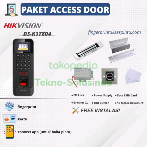 Jual Paket access door lock hikvision fingerprint & kartu free ...
