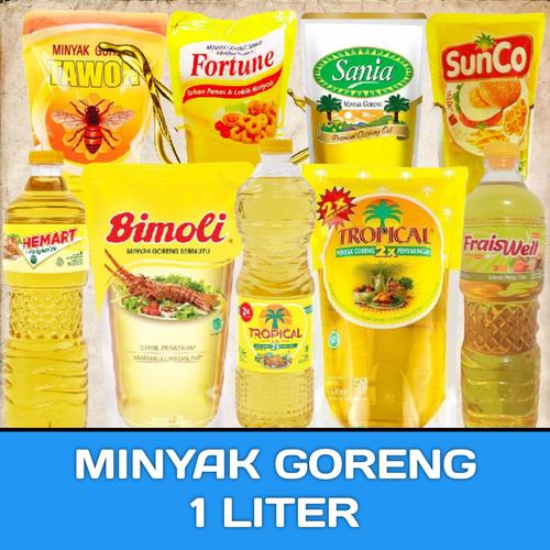 Jual Minyak Goreng 1 Liter Tropical Sania Bimoli Sanco Dll 1000ml Barco ...