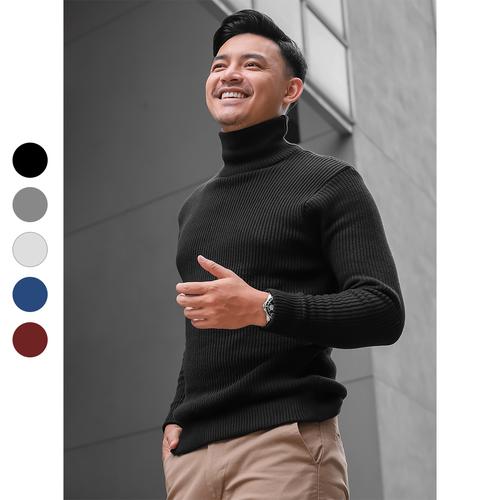 Promo Sweater Rajut Pria Gomuda Cord TurtleNeck - Maroon, M - Kota ...