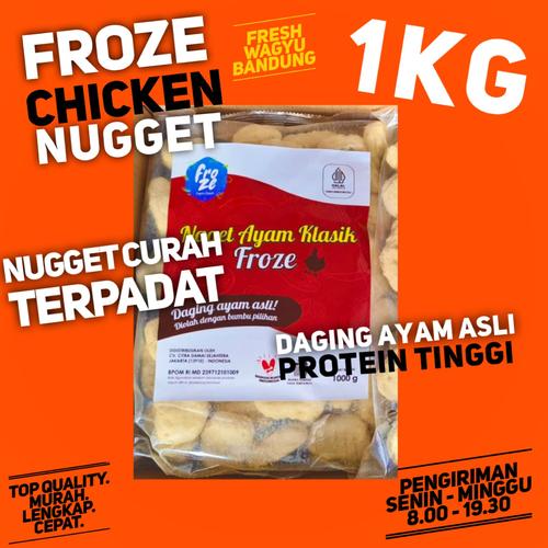 Promo FROZE CHICKEN NUGGET PADAT CURAH 1KG Naget Ayam Premium Protein ...