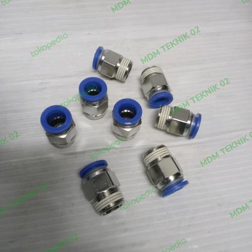 Jual fitting pneumatic PC 10-01 / selang 10mm x drat 1/8inch - Jakarta ...