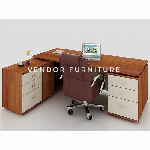 Jual Desk Office Table L'Shape Industrial Meja Kerja Interior HPL - Kab ...