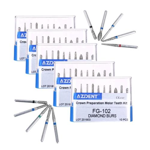 Jual Dental Diamond Bur Kit Preparasi Gigi Posterior High Speed Bor ...
