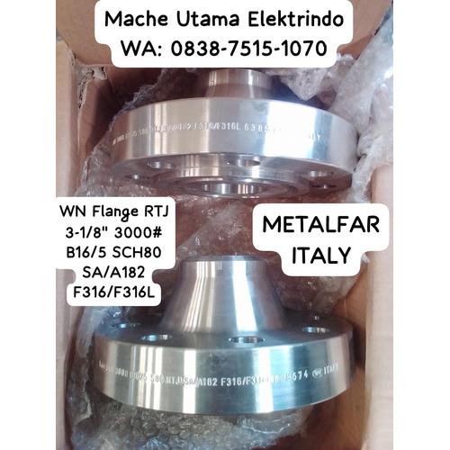 Jual WN Flange RTJ 3-1/8" 3000# SCH80 A182 F316L METALFAR - ITALY ...