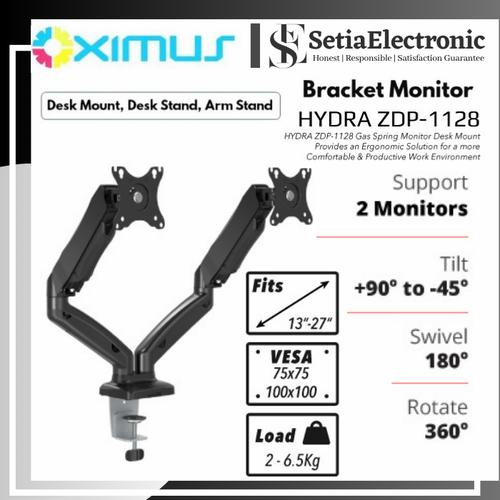 Jual Bracket Monitor 13 - 27 Inch, Gas Spring Dual Monitor Desk Mount ...