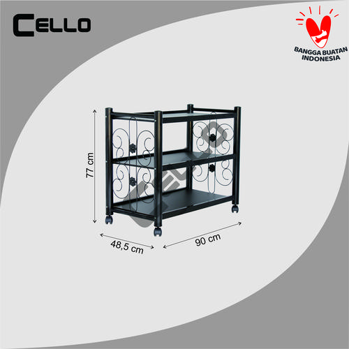 Jual CELLO RTV - Rak TV RTV Besi Troli Serbaguna Dorong Kue - Hitam ...