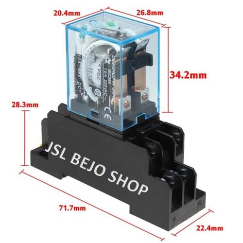 Jual Fmax Relay 12 Volt DC MY2 + Led Lampu & Soket Relay - 12 VOLT DC ...