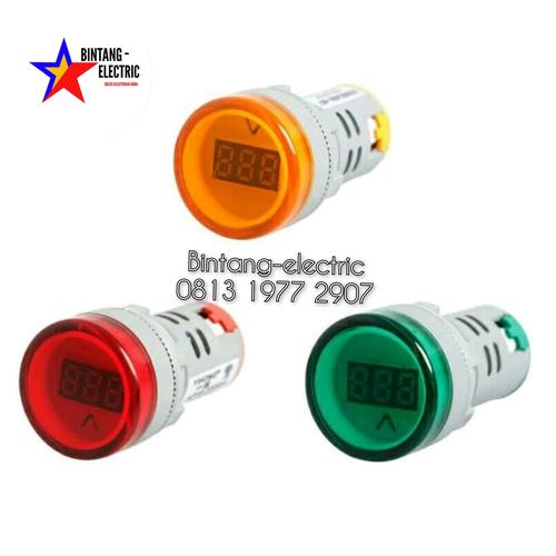 Jual Pilot Lamp Voltmeter / Volt Meter Digital Led 22mm Voltase 220V ...