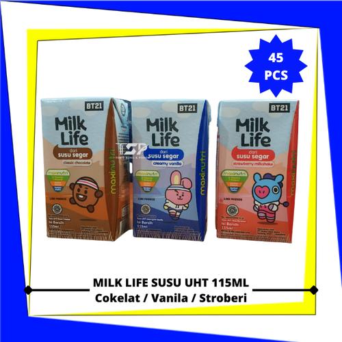 Jual Susu Milk Life UHT Varian Rasa 115ml x 45 pcs (1 Karton) - Cokelat ...