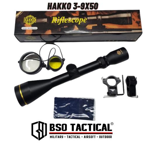 Jual Telescope Hakko 3-9x50 Black Ring Gold Tactical Hunting Scope ...