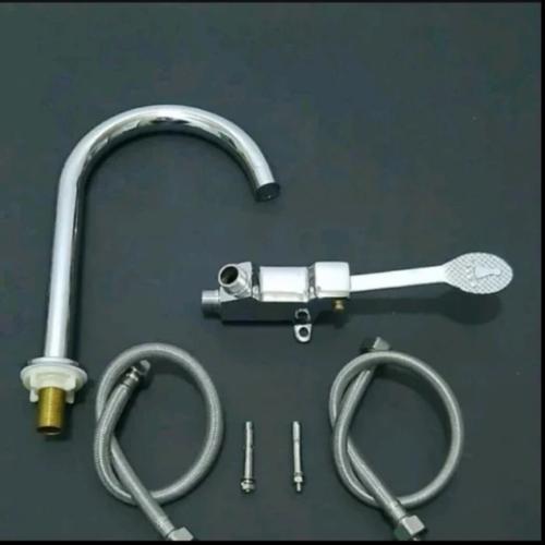 Jual Kran Injak wastafel pedal Kuningan/keran angsa dokter laboratorium ...