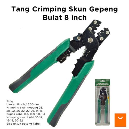 Jual Tang Crimping Skun Gepeng Bulat 8 inch Tang Kupas Potong Kabel ...
