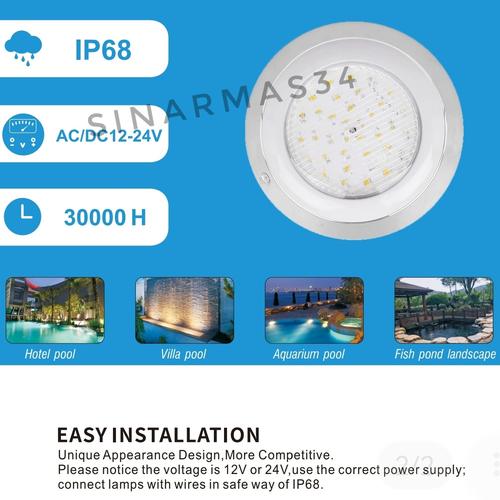 Jual Lampu Kolam Renang 12watt LED Pool Light IP68 12w Underwater Lamp ...