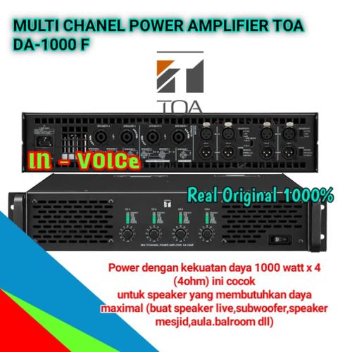 Jual TOA Power Amplifier Multi Chanel 1000 Watt X 4 chanel DA-1000F ...