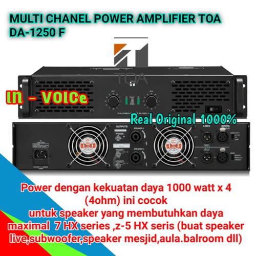 Jual TOA Power Amplifier dual Chanel 1250 Watt X 2 chanel DA-1250F ...