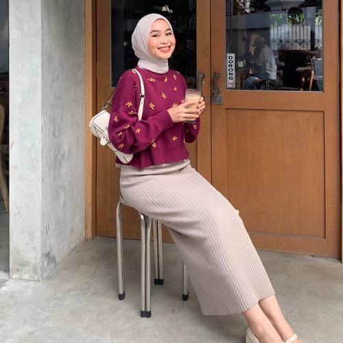 Jual Fwdaily - Nara Skirt ( Rok Span Rajut - Rok Rajut Tebal Maxi ...