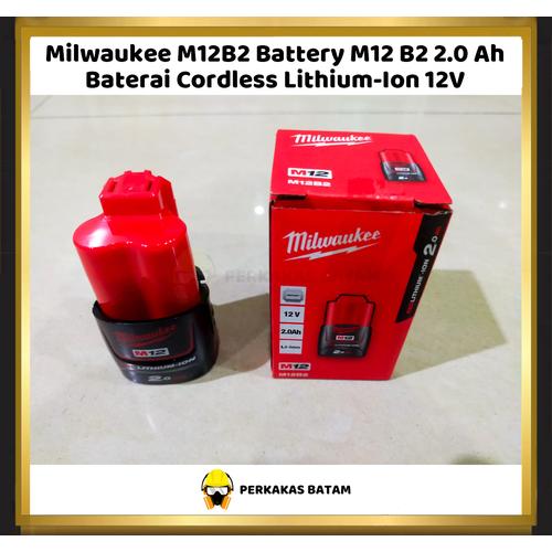 Jual Milwaukee M12B2 12V 2.0Ah Li-Ion RED LITHIUM Battery - Kota Batam ...