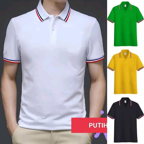 Jual Kaos Polo Kerah Polos Pria Lengan Pendek/Kaos Polos Pria/Kaos ...