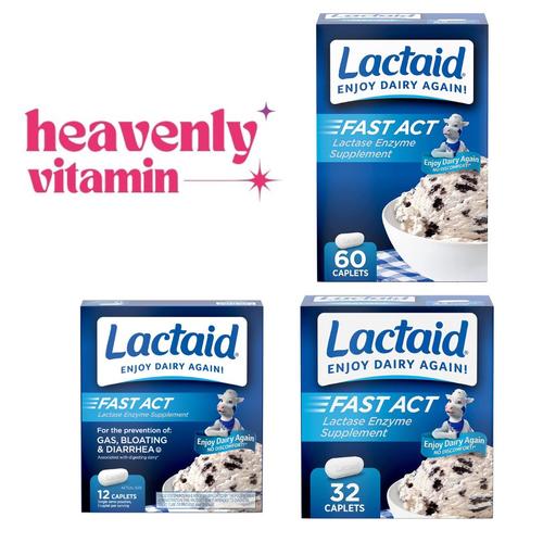 Jual LACTAID Fast Act Lactase Enzyme Supplement - 32 Caplets - Vanilla ...