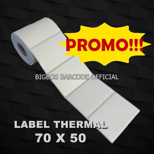 Jual LABEL KERTAS STICKER BARCODE THERMAL 70X50 ISI 400PCS TERMAL 70 X ...