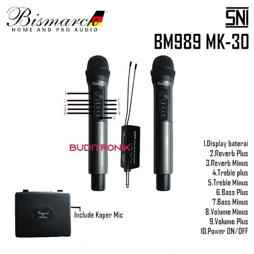 Jual Microphone Bismarck BM989 MK30 / Mic Wireless Bismarck Bm 989 - Jakarta Barat - Buditronik ...