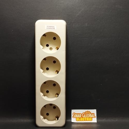 Jual Stop kontak arde uticon 4 lubang ST-148 terminal kuningan asli ...